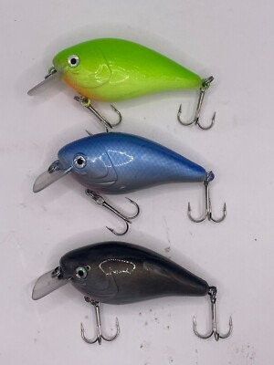 Square Bill Crankbaits Shallow Running 3 to 6 ft Custom Painted Bass ...