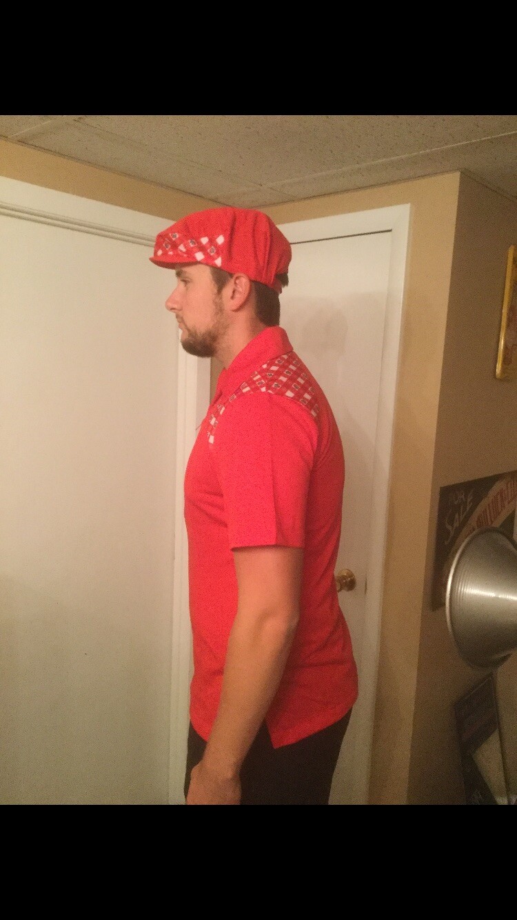 Vintage 1970’s Pizza Hut Red Color Uniform Shirt Wit… - Gem