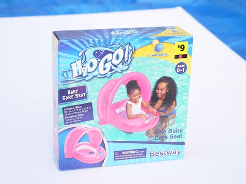 H20 Go! UV PROTECTIVE Baby Care Seat 50+ UPF Pink Covered Pool Float ...