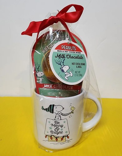 Peanuts Snoopy Hot Cocoa Bomb & Coffee Mug “Be Merry & Bright” Set ...