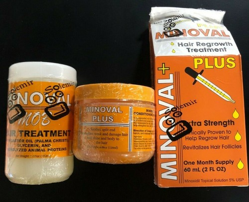 MINOVAL PLUS Hair Regrowth Treatment 2oz Dropper + 120ml Pommade + MOB ...