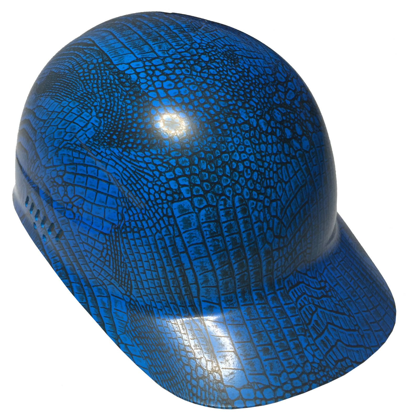 Hydro Dipped Custom Bump Cap Oriental Blue Gator Skin Satin | eBay