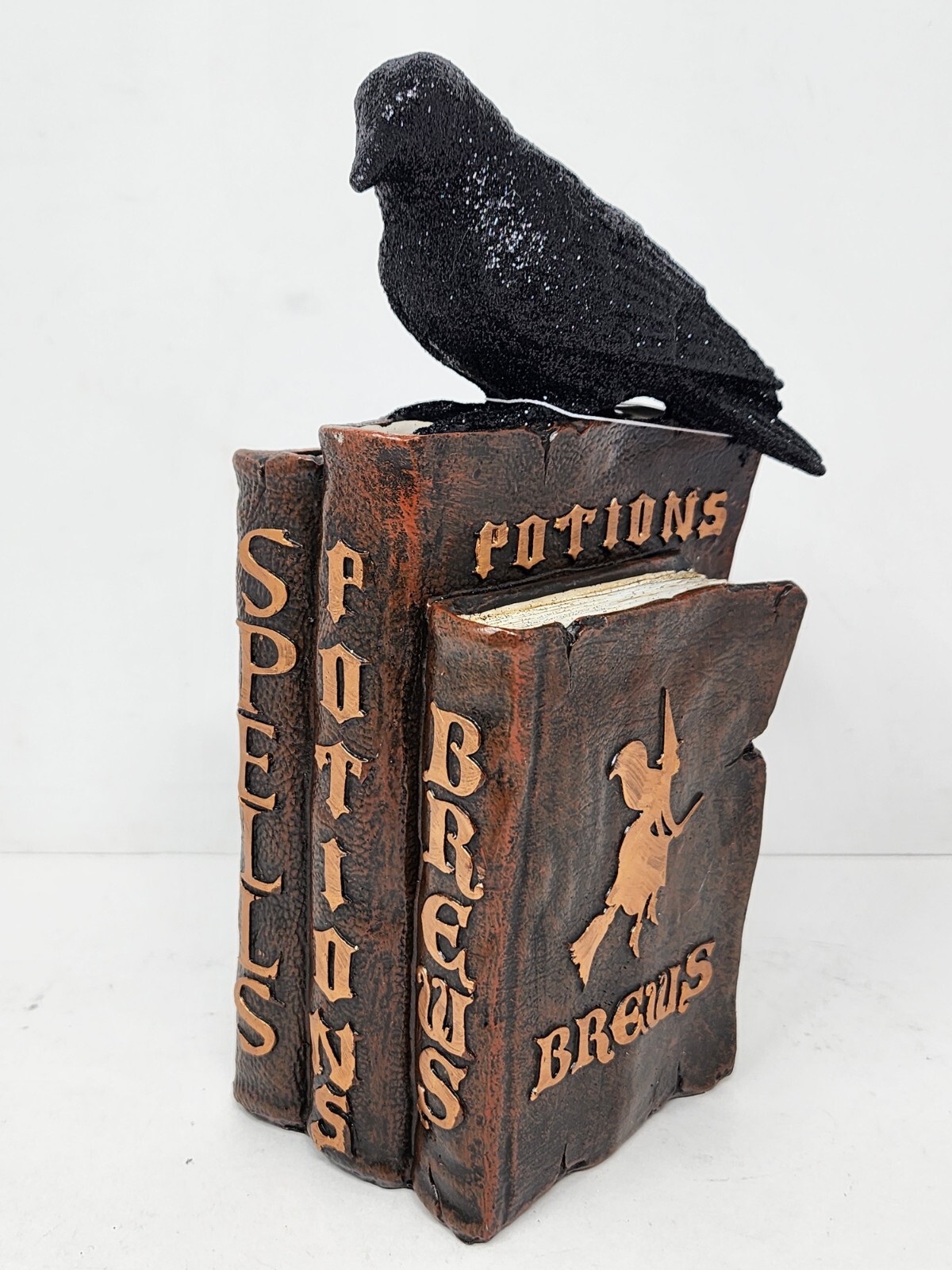 Martha Stewart Spells Potions Brews Books Glitter Raven Halloween Decor ...
