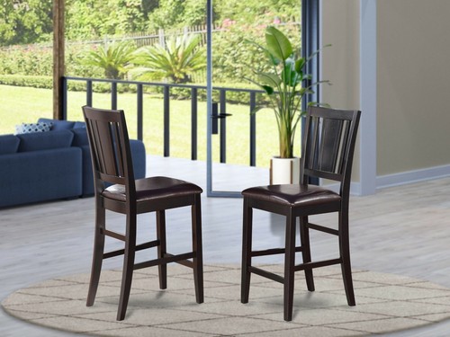 Set of 2 Buckland kitchen counter height chairs w/ plain wood seat in ...