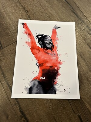 SIMONE BILES Art Photo 11" x 14" Poster USA GYMNASTICS Olympics Gold ...