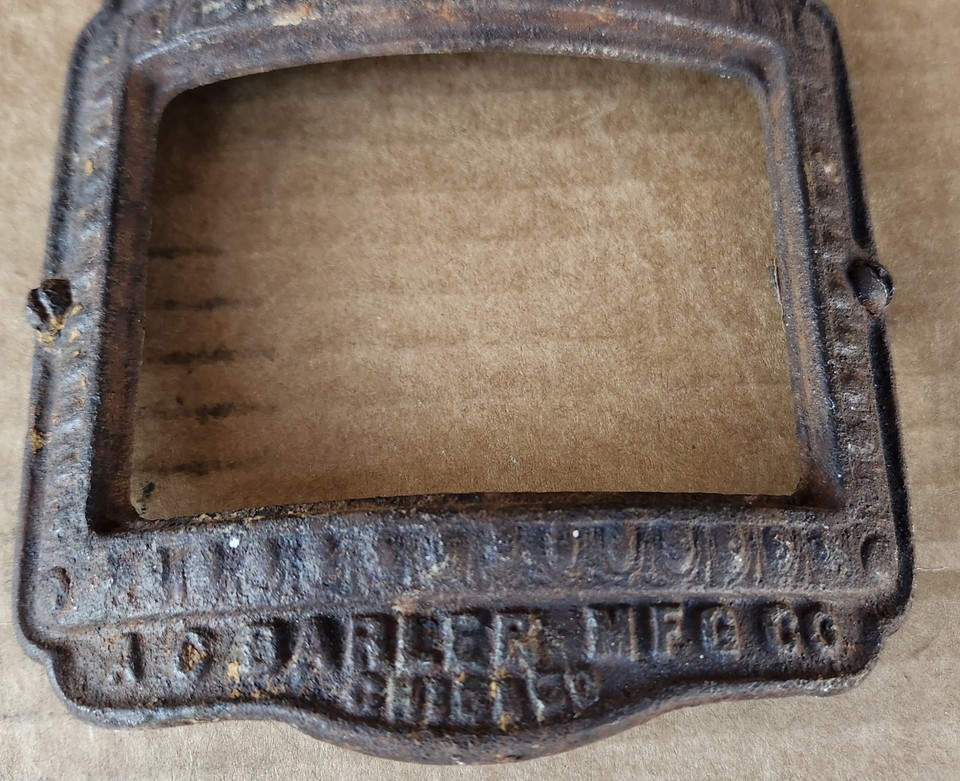Antique Cast iron Barler Heater Co Kerosene Heater Burner Badge plate ...