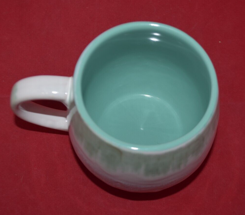 MERITAGE Drip Glazed Stoneware Coffee Mug UNIQUE Blue-Green and Tan ...