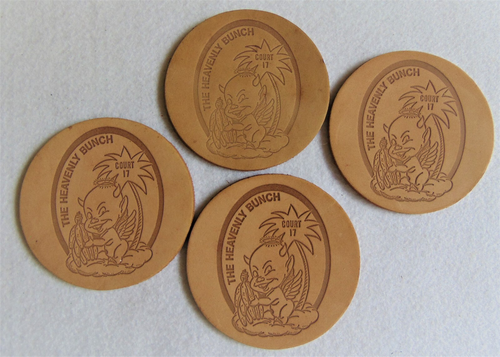 SHRINE ROYAL ORDER OF JESTERS, COURT 17, LEATHER COASTERS, 4 PIECES. | eBay