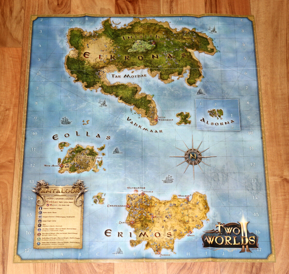 Two Worlds II 2 Xbox 360 PS3 Rare Map / Poster 55x50cm | eBay