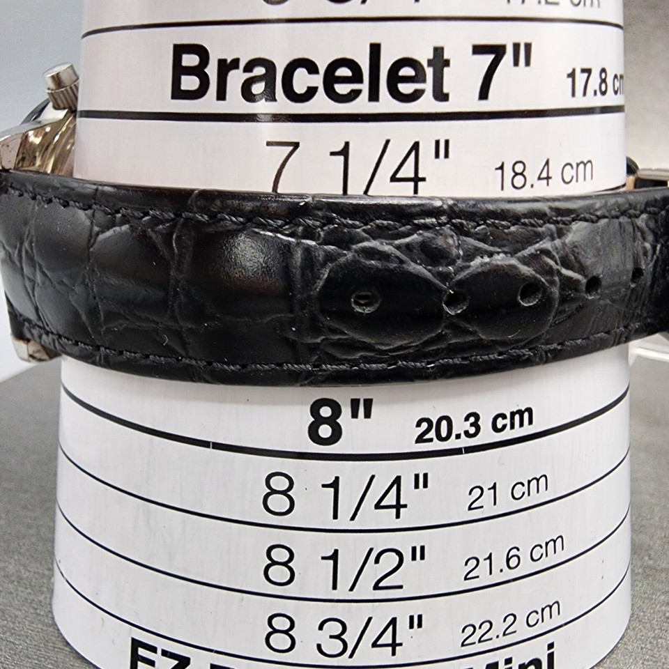 Stauer Jet Setter Watch Men 37mm Black Dial Silver Tone Date Round New ...