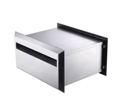 Sandleford 350mm Polished Silver Back Open Brick Insert Letterbox A4 ...
