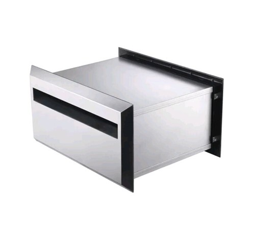 Sandleford 350mm Polished Silver Back Open Brick Insert Letterbox A4 ...