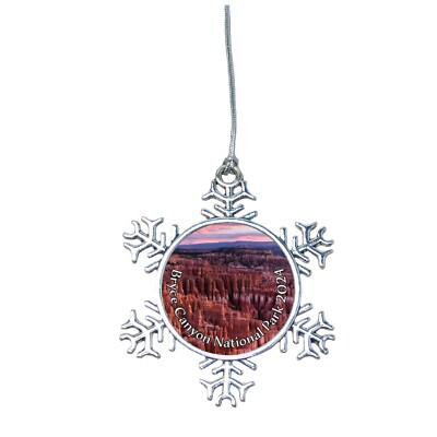 Bryce Canyon National Park 2024 Snowflake Merry Christmas Silver ...