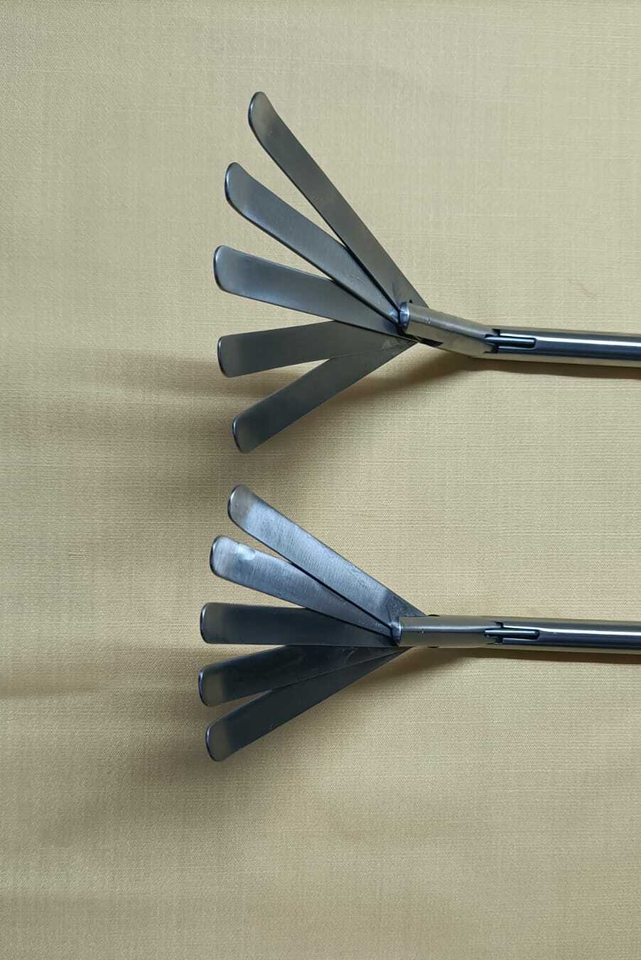 2pc Laparoscopic Fan Retractor 10mm 5 Prongs Articulation Reusable ...