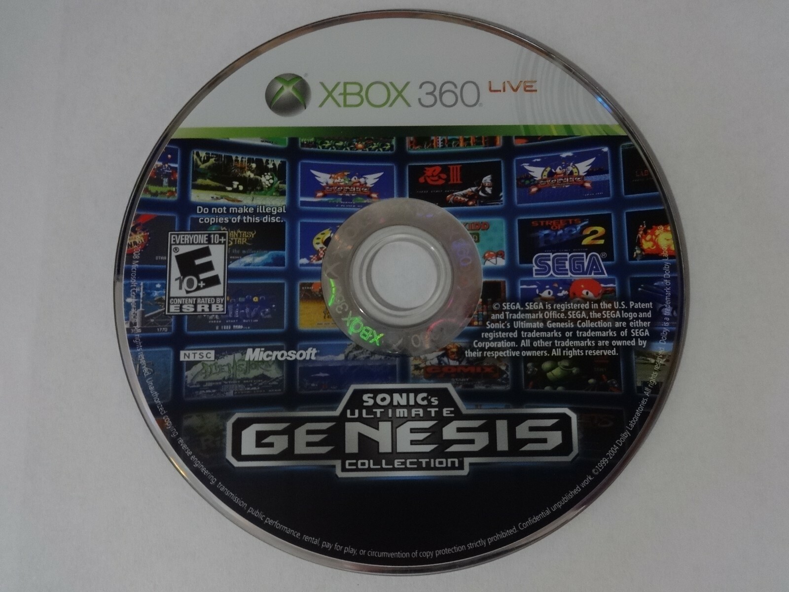 Sonic's Ultimate Genesis Collection Microsoft Xbox 360 Game Disc Only ...