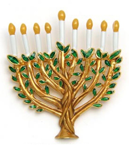 Vintage Chanukah Hanukkah Menorah Pin Brooch Signed FL NOS- Gift Box | eBay