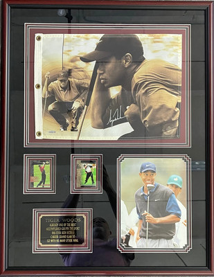 Tiger Woods autographed Framed Pin Flag (UDA) | eBay