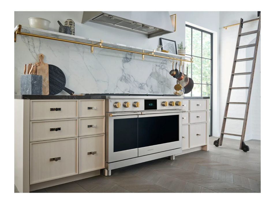 Monogram 48 Inch Wide Wall Mounted Range Hood ZVC48RSS and Duck ...