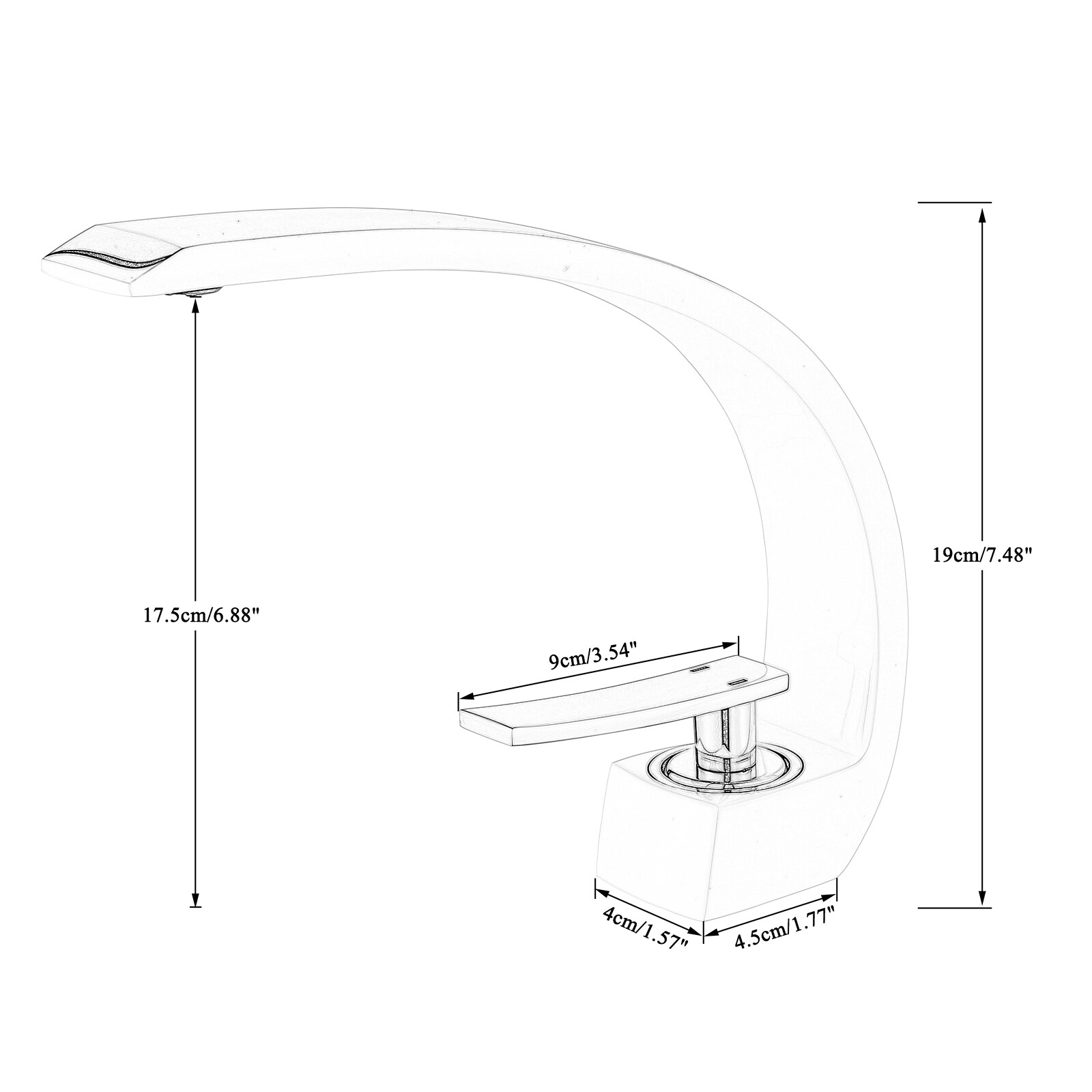 Bathroom Sink Basin Faucet Waterfall Lavatory Vanity Mixer Single ...