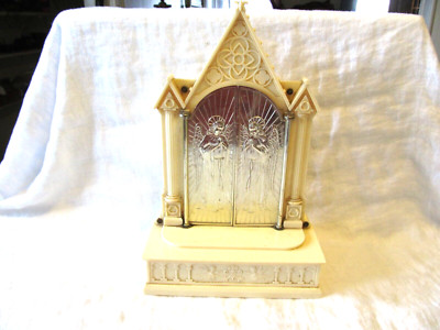 Vintage Christmas Mechanical Door Church Cathedral Raylite Electric ...