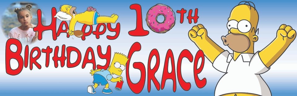 The Simpsons 2No. Personal Birthday Banners | eBay UK