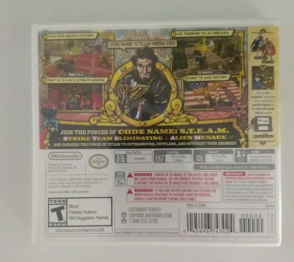 Nintendo 3DS Code Name S.T.E.A.M.Brand New Unopened.Rated T | eBay