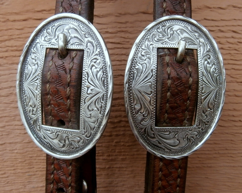 Silver Overlay Slide Ear Horse Headstall Lg. Oval Buckles Silver Bkl ...