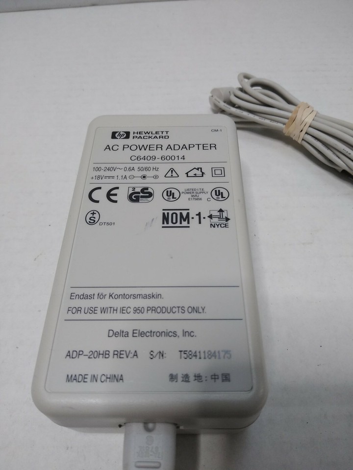 HP Power Adapter 18V 1.1A AC for Desk Jet 710C 712C 842C C6409-60014 | eBay