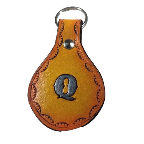 Leather Initial Q Keychain Western | eBay