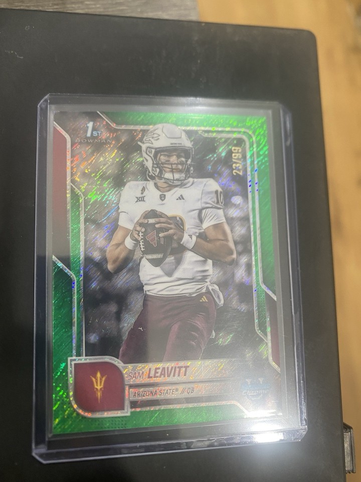 Sam Leavitt 2025 Bowman Chrome U 1st Bowman Green Shimmer /99 Arizona ...