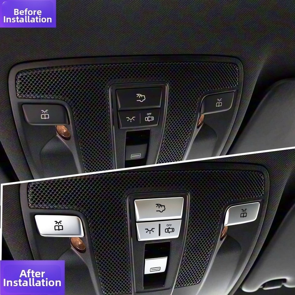 5pcs Silver Roof Reading Lamp Button Patch for Mercedes For GLA 2015 ...
