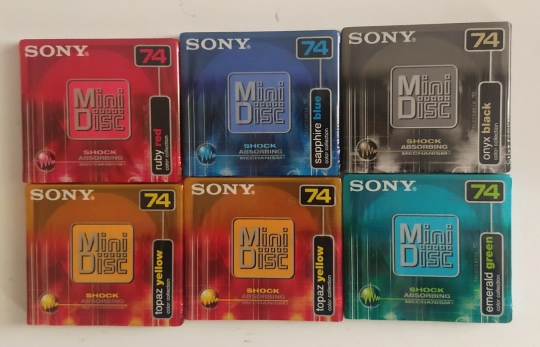 Lot of 6 Sony Color MiniDisc MD 74min Various Colors | eBay