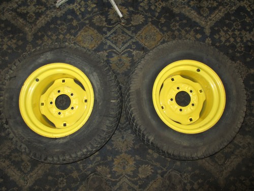 John Deere 325 345 GT235 GT262 GX335 23X10.5-12 2 Rear Turf Tire + Rims ...