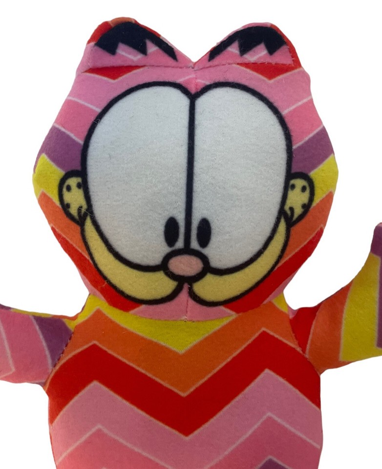 Toy Factory Garfield Plush Chevron Zig-Zag Pattern Cat Stuffed Animal 9 ...