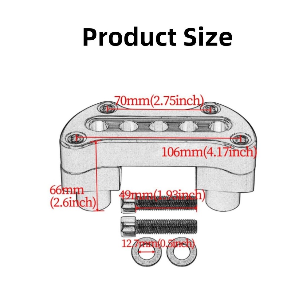 1" Black Handlebar Riser Top Clamp Kit For Harley Street bob Softail ...