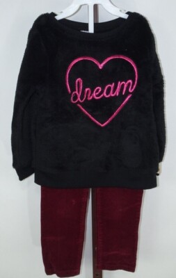 Toddler Girls Old Navy Garanimals 2 Pc Pants Fleece Top Outfit Set Size ...