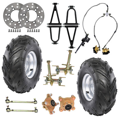 Go Kart Front Suspension Swingarm Wheels Hub Disc Brake Kit ATV 110cc ...