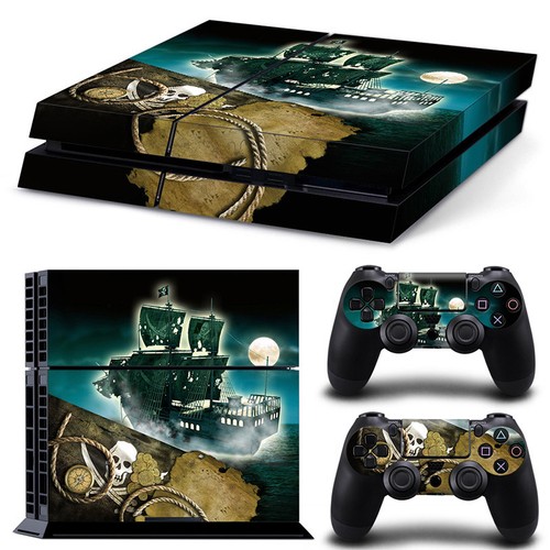 PS4 Playstation 4 Console Skin Decal Sticker Pirate Skull Map Custom ...