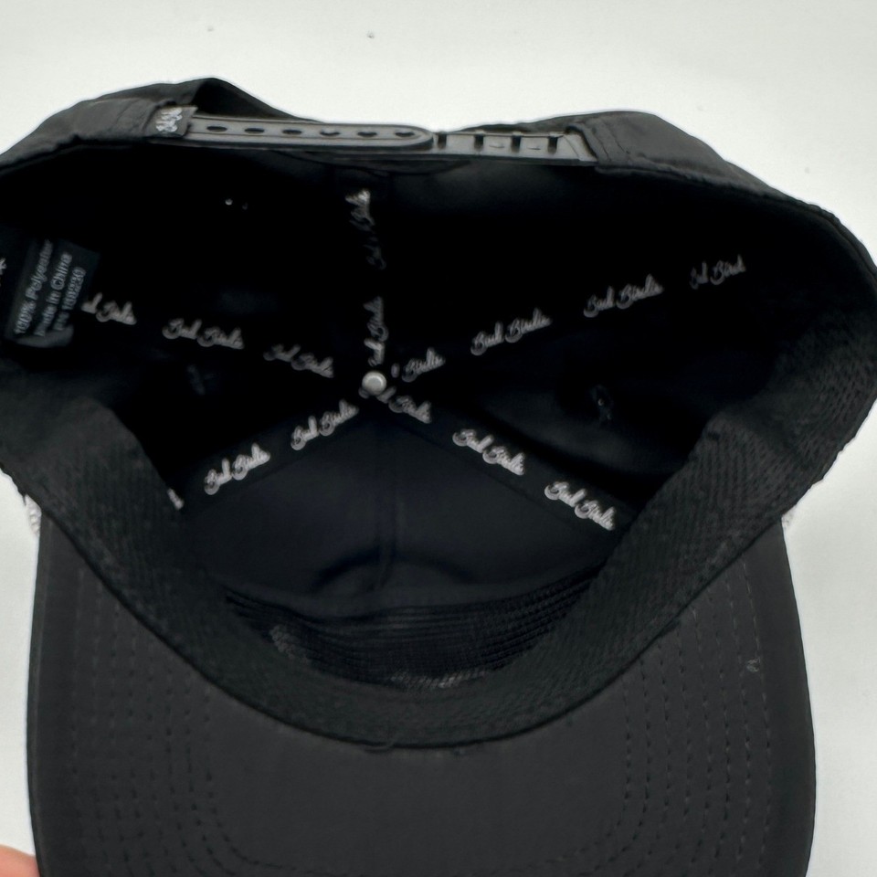 Bad Birdie Hats Golf Mens OSFA Black Embroidered Snap Back Adjustable ...