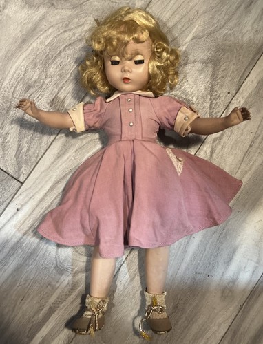 Madame Alexander 1950s Hard Plastic 14" Doll Maggie Tagged Rose Dress ...