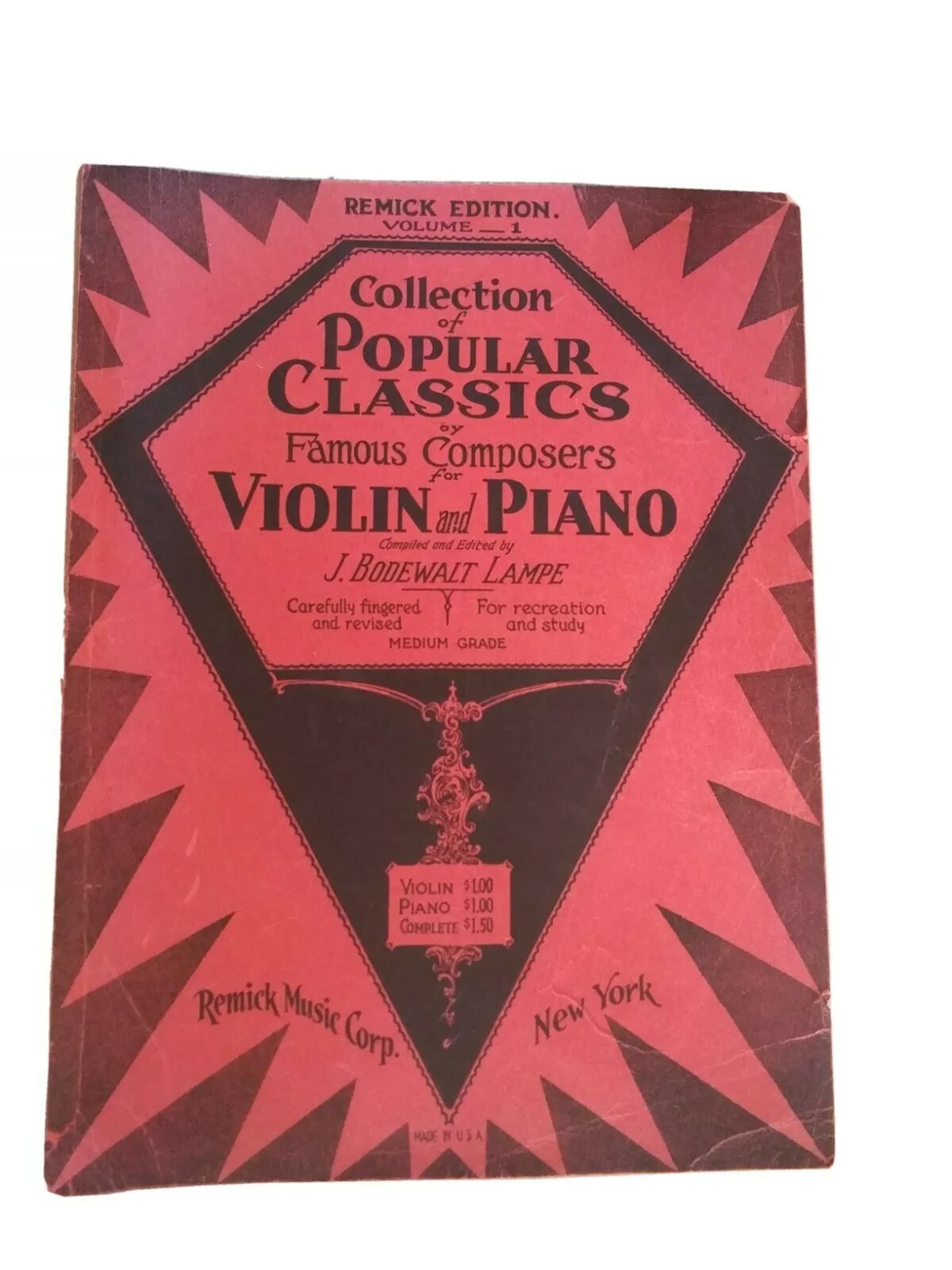Remick Popular Sheet Music Volume 1 Violin Piano Book | eBay