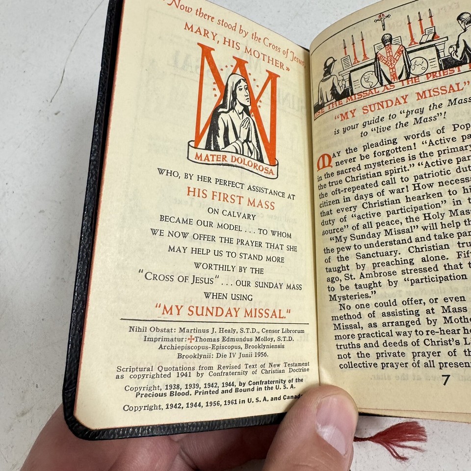 My Sunday Missal 1961 Father Stedman Pocket Size Larger Type Edition ...