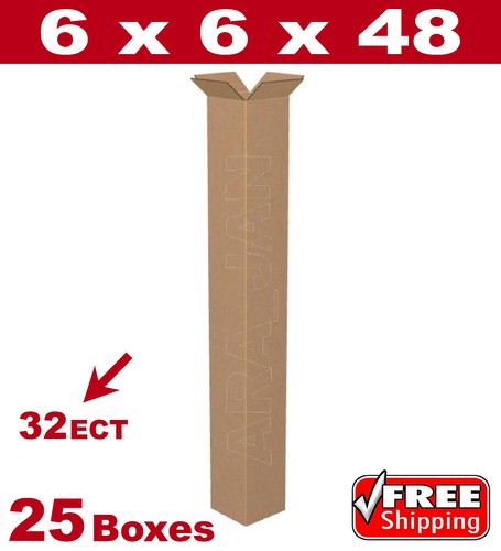 25 - 6x6x48 Cardboard Boxes Mailing Packing Shipping Box 32ECT ...