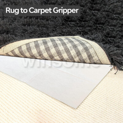 Rug to Carpet Gripper Non Slip Underlay Mat Grips Anti Slide Floor ...