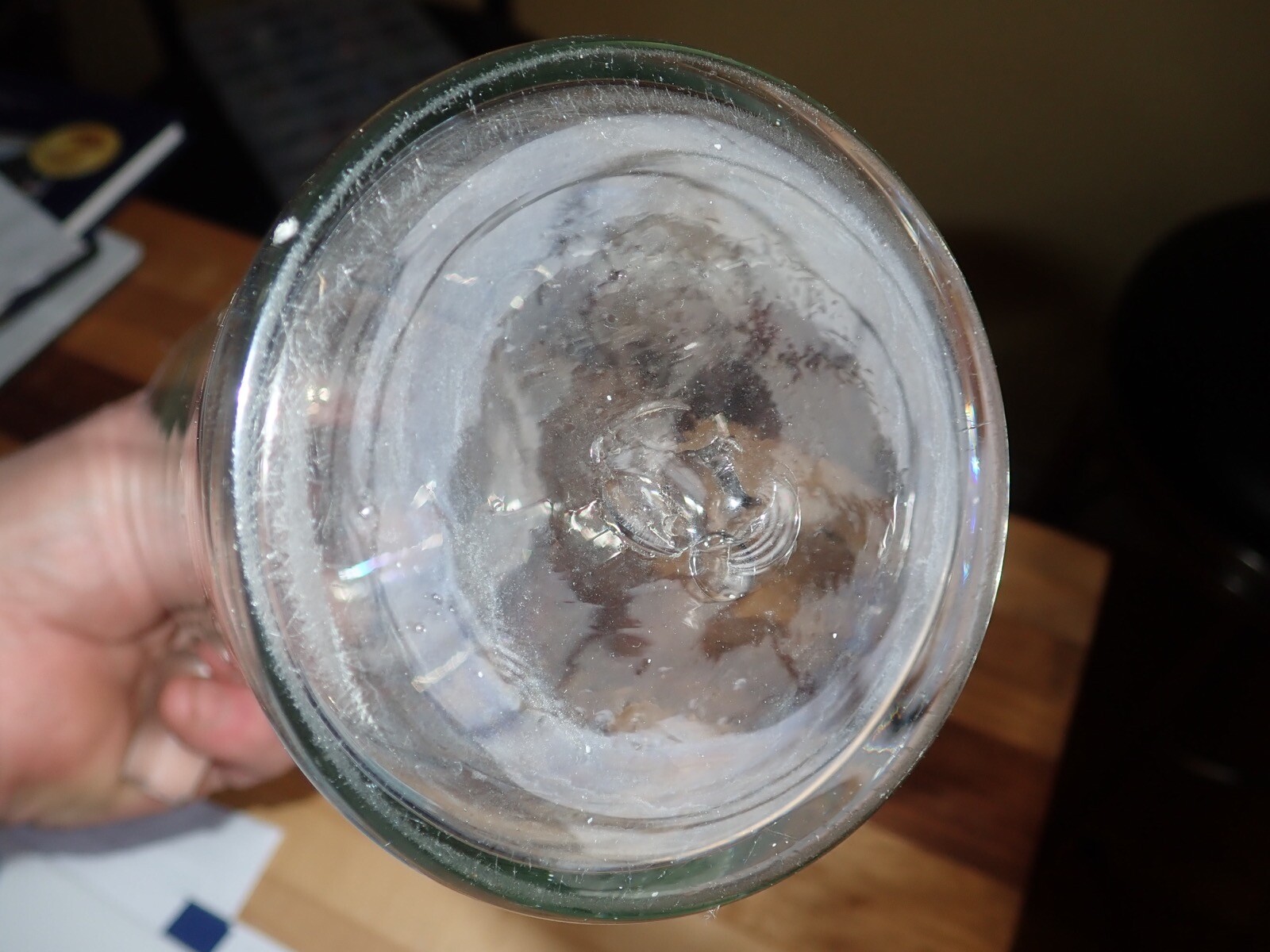 Antique Free Blown Flint Glass Apothecary Bottle w/ Ground Stopper ...