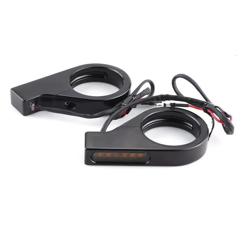 2x Motorcycle LED Turn Signal Indicator Blinker Lamp for Fork Tube ...
