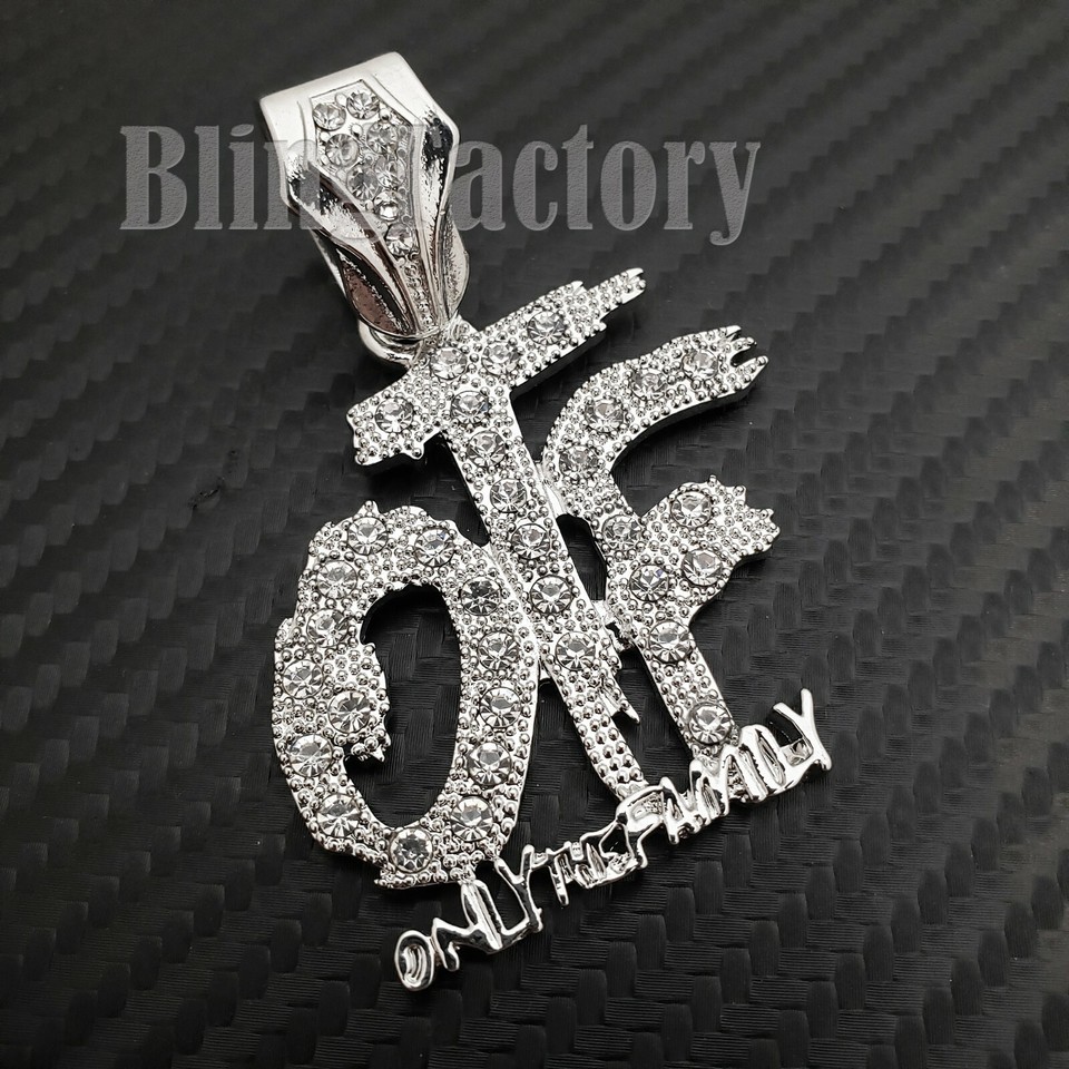 Iced Only The Family OTF Pendant & 10mm 24" Miami Cuban Chain Hip Hop ...