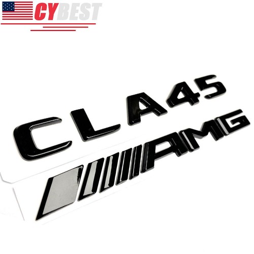 GLOSS BLACK CLA45 + AMG REPLACEMENT FOR MB REAR TRUNK EMBLEM BADGE ...