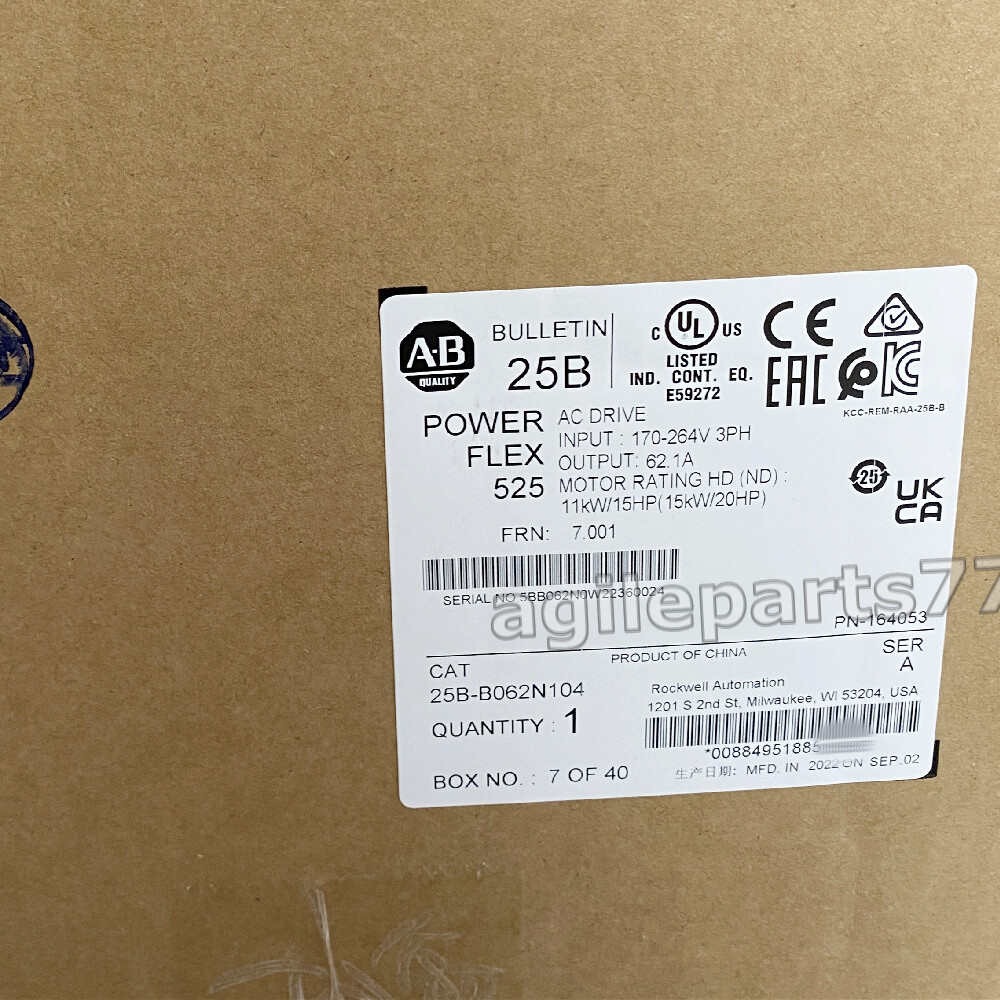 New Sealed AB 25B-B062N104 /A PowerFlex 525 AC Drive 3Ph 240V ...