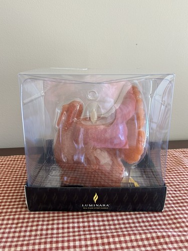New In box Luminara Unscented Wax Flameless Chalky Turkey Candle Orange ...